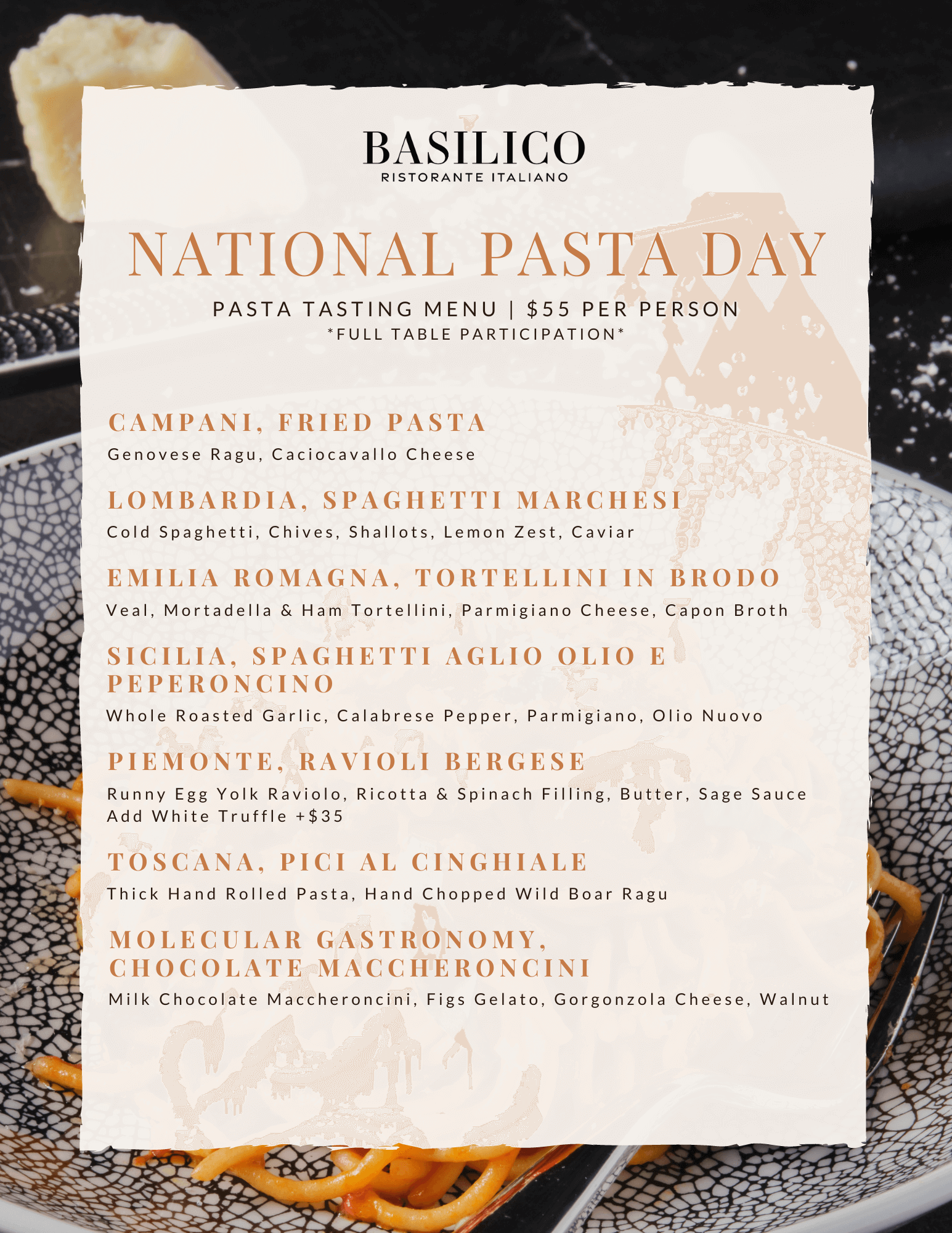 Entertainment & Events | Basilico Ristorante Italiano