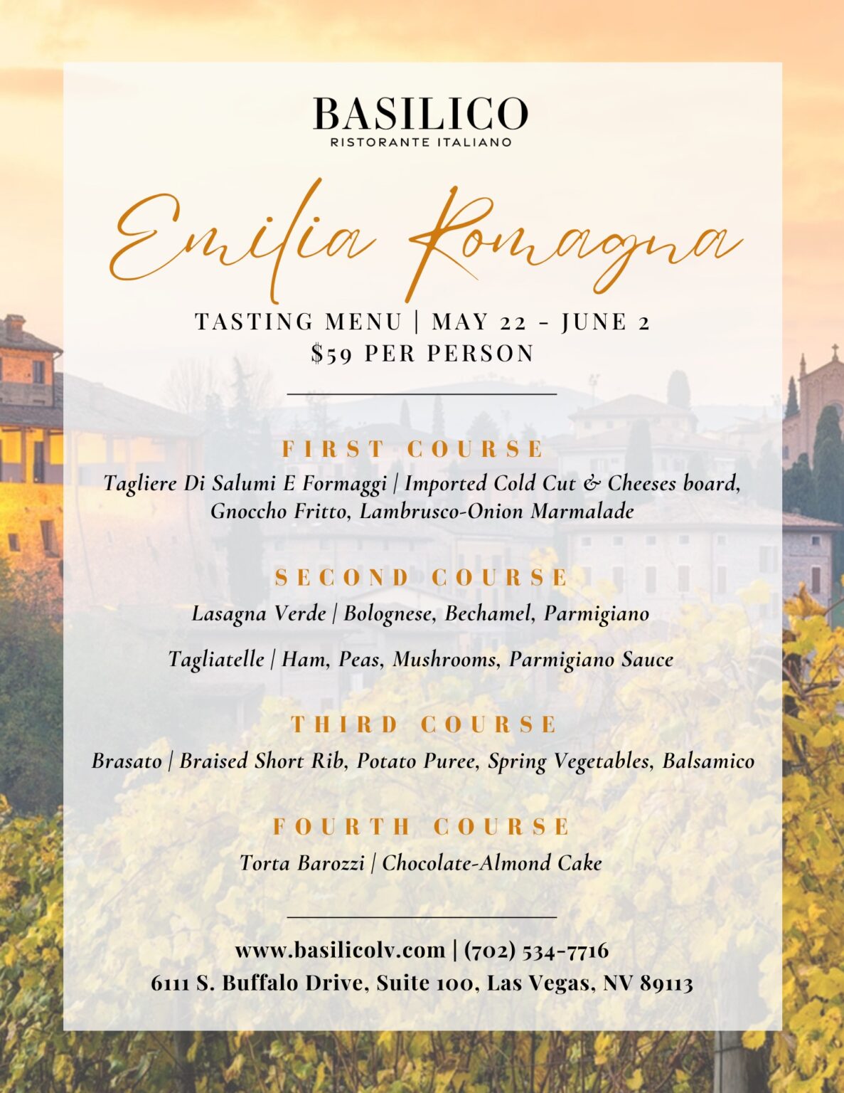 Specials | Basilico Ristorante Italiano