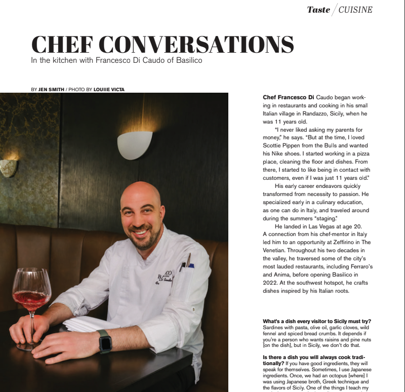 In the kitchen with Francesco Di Caudo of Basilico | Basilico ...
